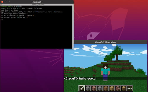 Minecraft Pi Edition Rebornでmcpiライブラリを試す